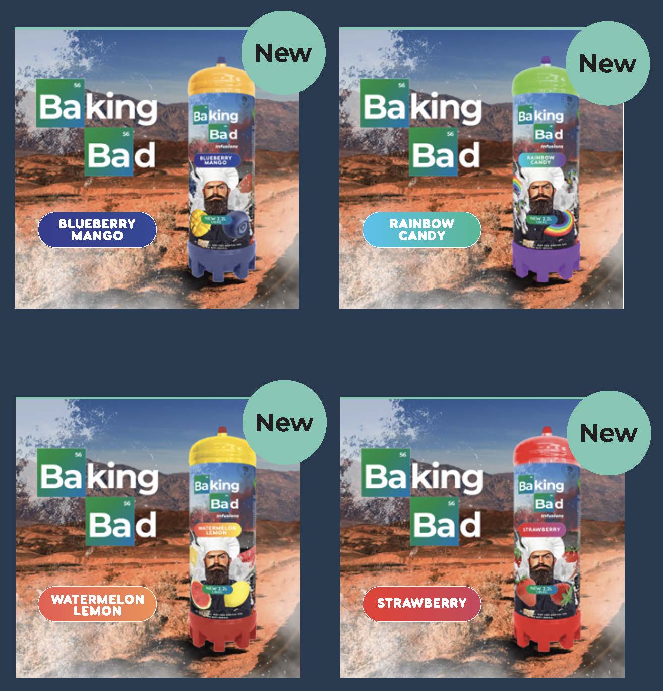 2.2L (1,100g.) Baking Bad Flavors – FOAM IT – Premium N20 By The Pallet